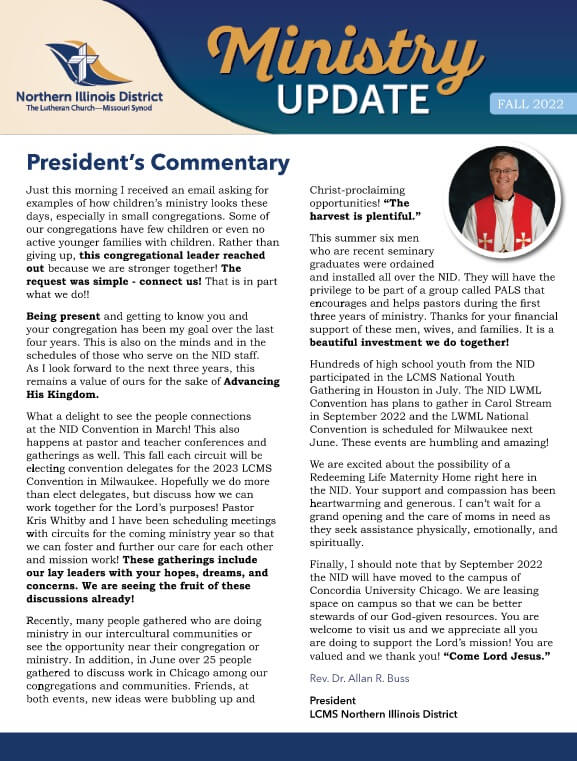 Ministry Update Cover Image – Northern Illinois District News | The ...